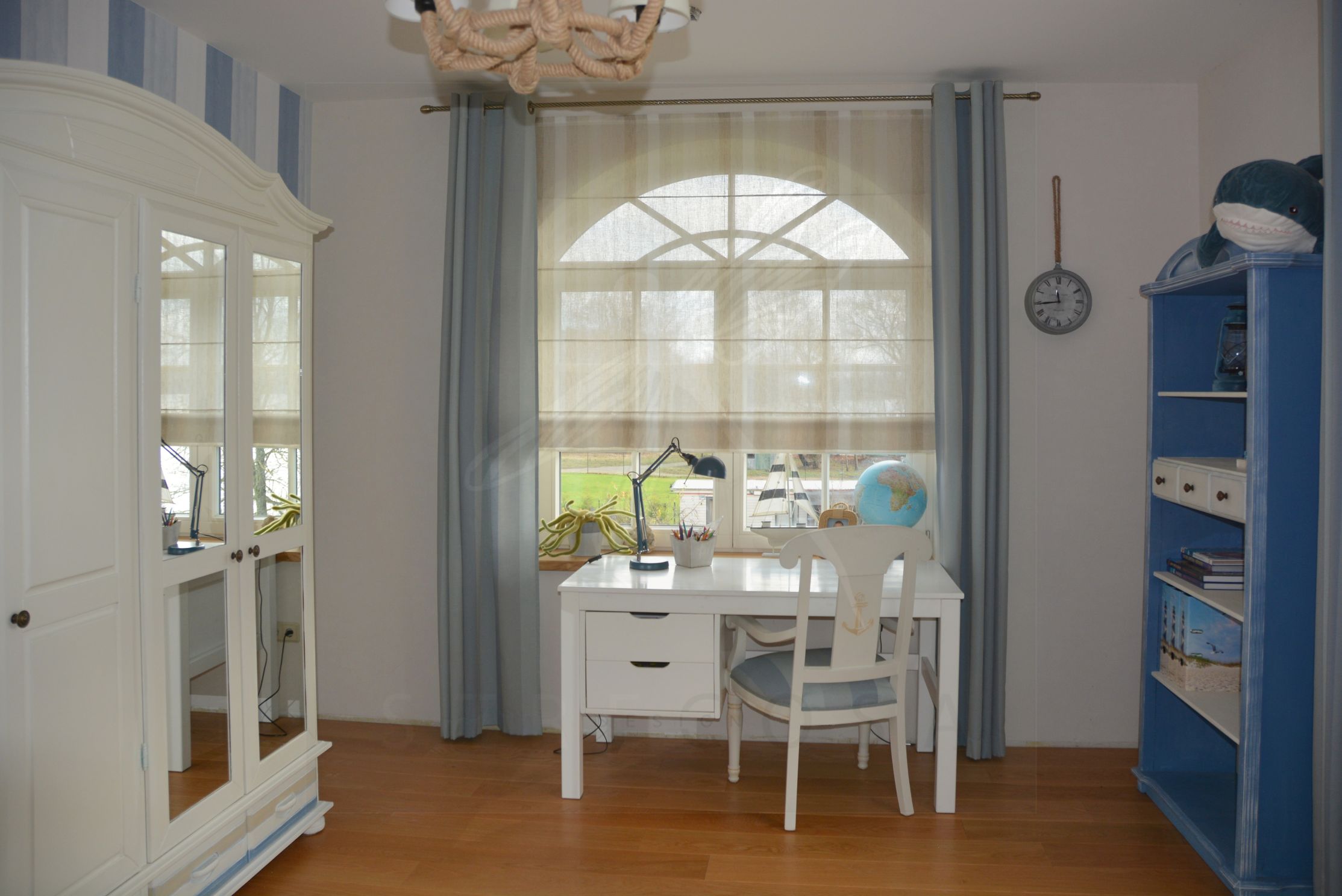 Zēna istabas interjers jūrnieku stilā. Lielvārde - STRECOSA Design ...