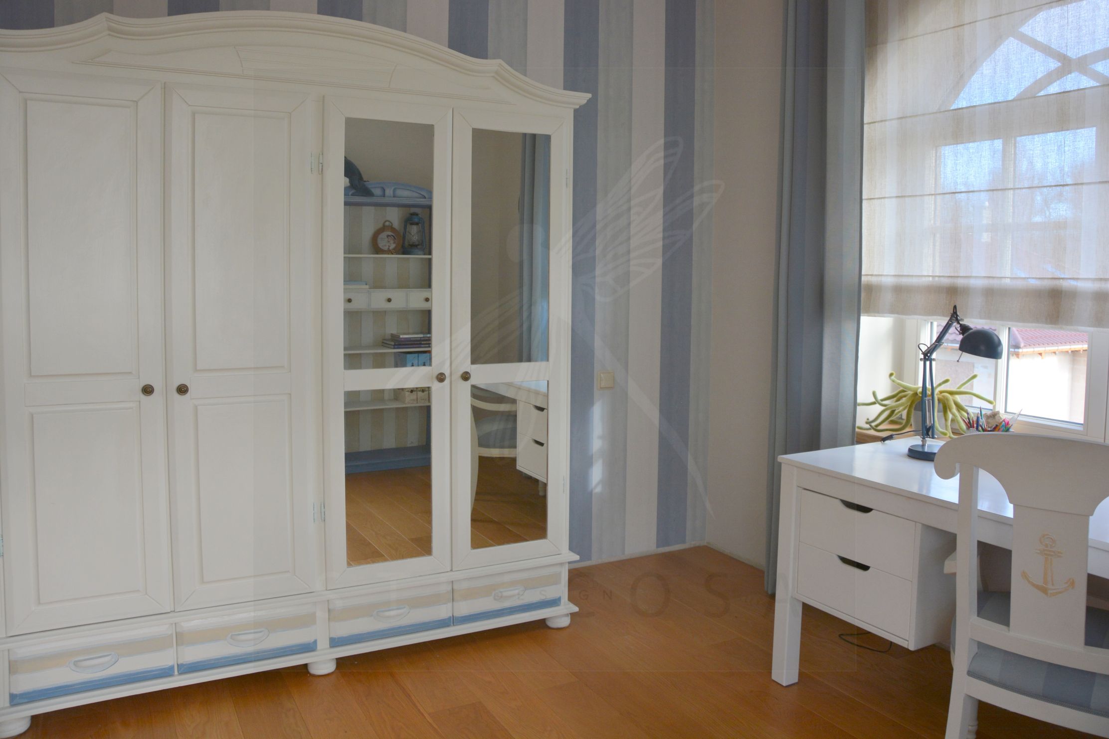 Zēna istabas interjers jūrnieku stilā. Lielvārde - STRECOSA Design ...